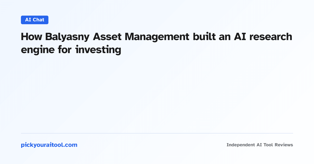 How Balyasny Asset Management built an AI research engine for investing